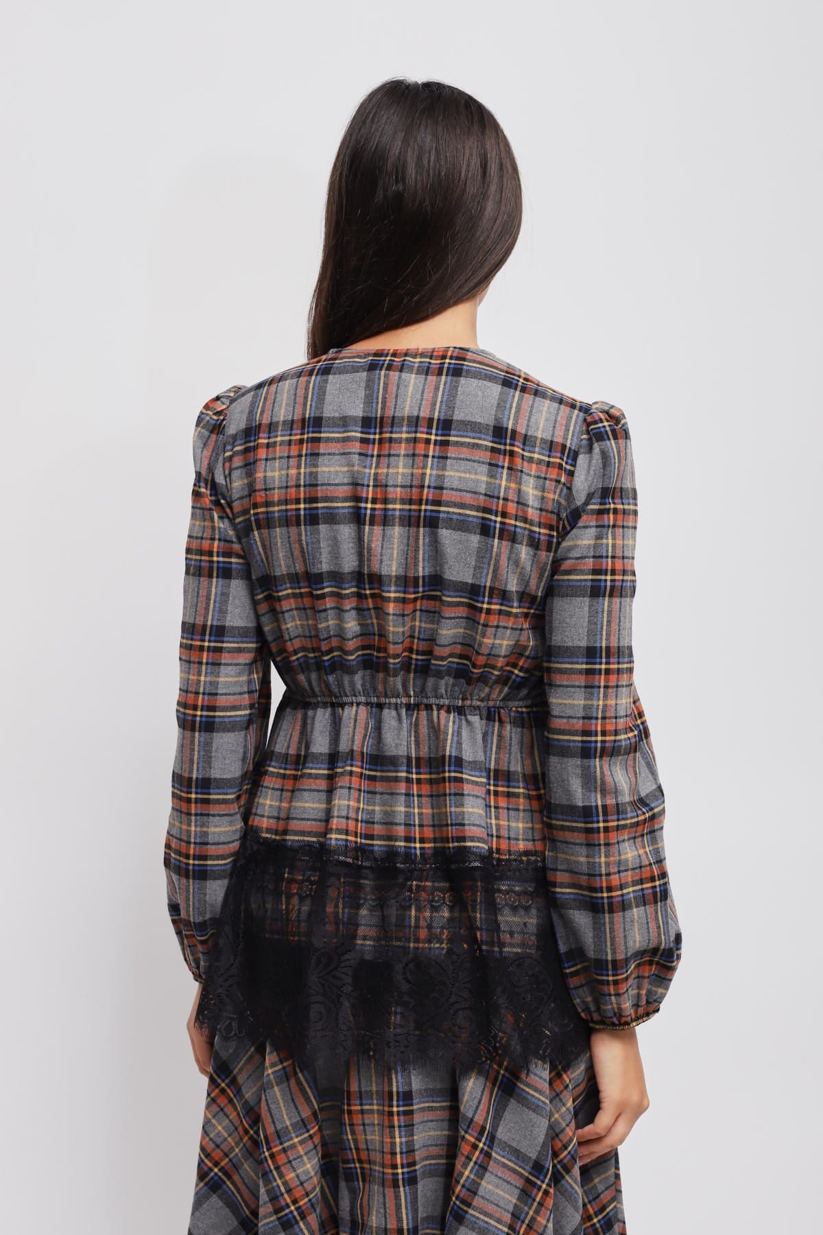 Maryley Check Blouse With Lace Details - Vestiti Firmati Life Smiles